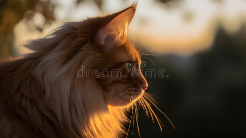 Embracing the Tranquility of Golden Hour: a Captivating Cat Captivates ...