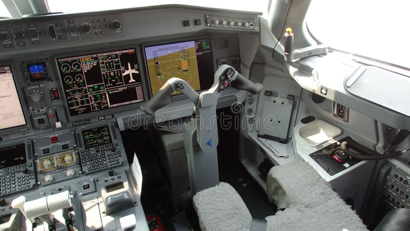 Embraer E-195E2 Cockpit Was Displayed at Event. Editorial Stock Image ...