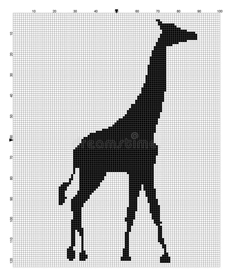 Embroider Animal Giraffe for an Embroidery Hands a Cross Stock ...
