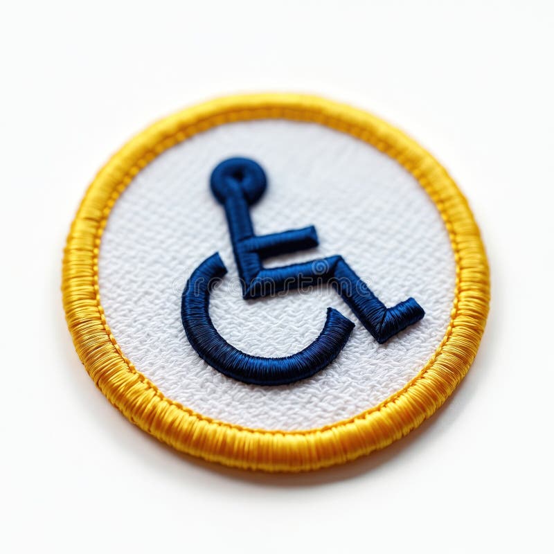 Embroidered Accessibility Symbol Patch. Blue Wheelchair User Icon on ...