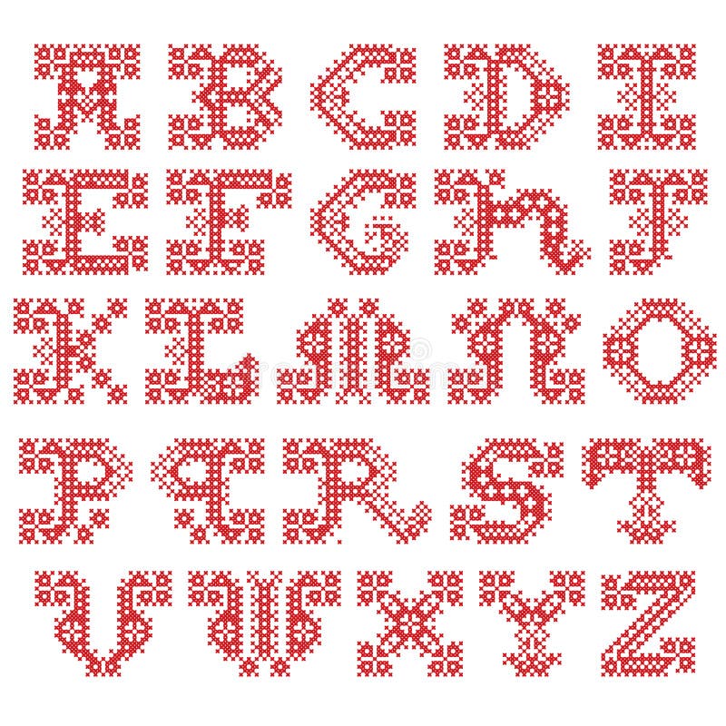 Embroidered alphabet stock vector. Illustration of identity - 41359914