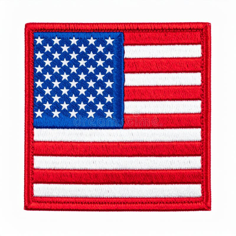 Embroidered American Flag Patch Red White Blue Stock Illustration ...