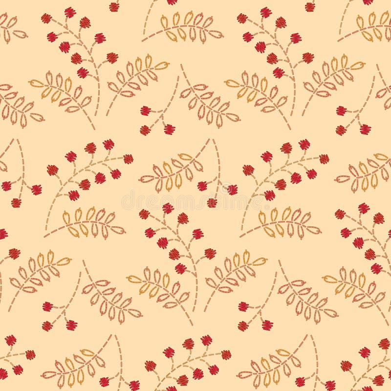 Embroidered Berries Pattern Stock Vector - Illustration of berries ...