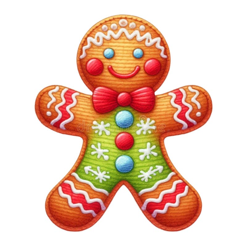 Embroidered Christmas Gingerbread Man. Embroidery Handcrafted ...