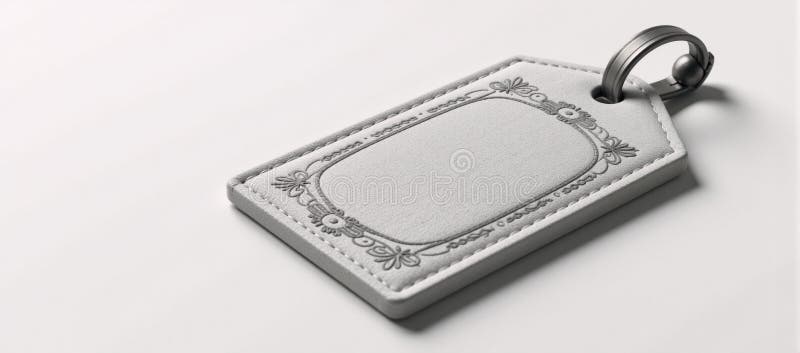 Embroidered Cloth Keychainluggage Tag Template 3D Render Illustration ...