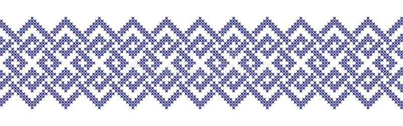 Embroidered Cross-stitch Geometric Weaving Seamless Border Pattern ...