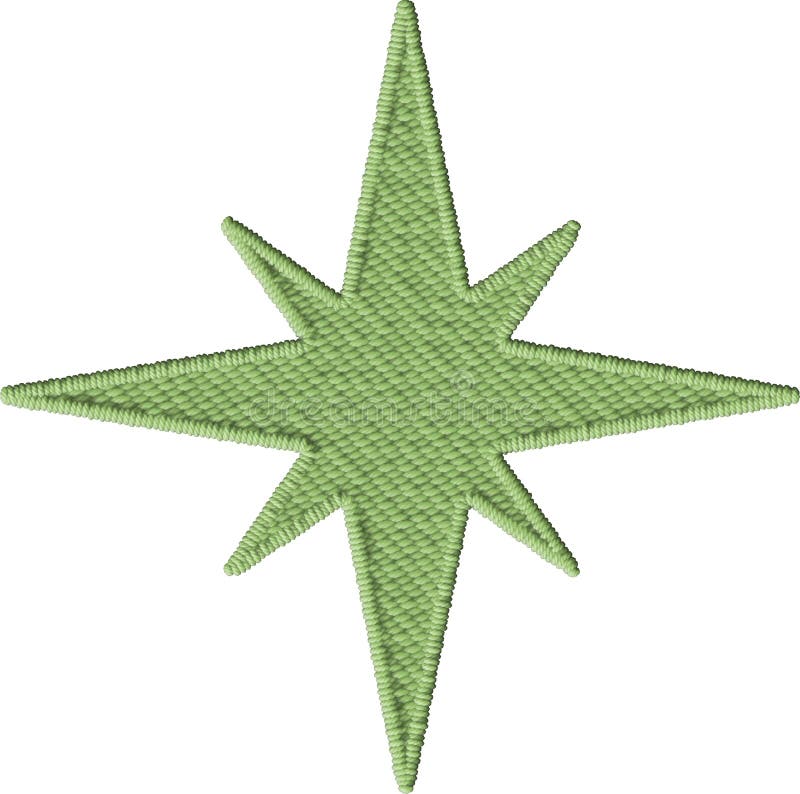 Embroidered Eight-Point Star Patch Element Stock Illustration ...