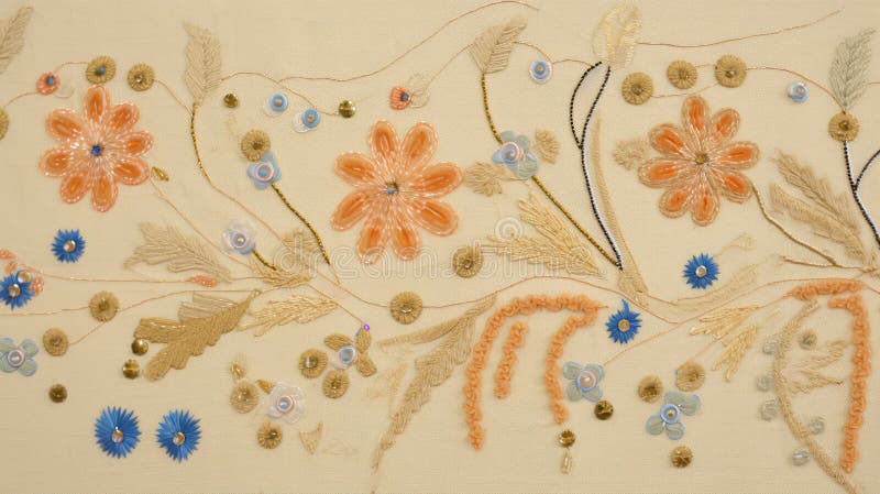 Embroidered Fabric Texture - Featuring Intricate Stitched Details Stock ...