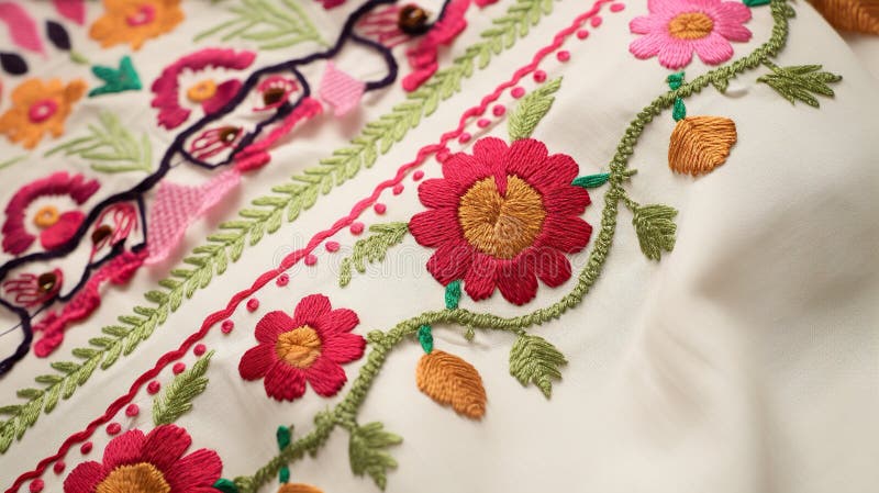 Embroidered Fabric Texture - Featuring Intricate Stitched Details Stock ...