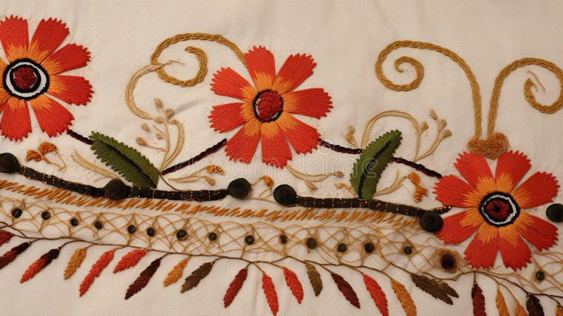 Embroidered Fabric Texture - Featuring Intricate Stitched Details Stock ...