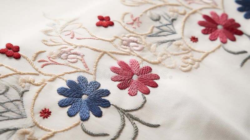 Embroidered Fabric Texture - Featuring Intricate Stitched Details Stock ...