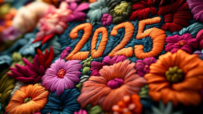 2025 Embroidered Floral Pattern - Illustration Stock Illustration ...