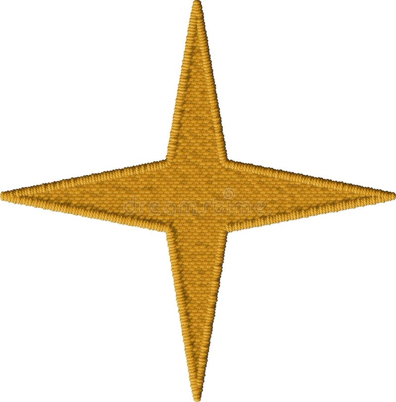 Embroidered Four-Point Star Patch Design Stock Illustration ...