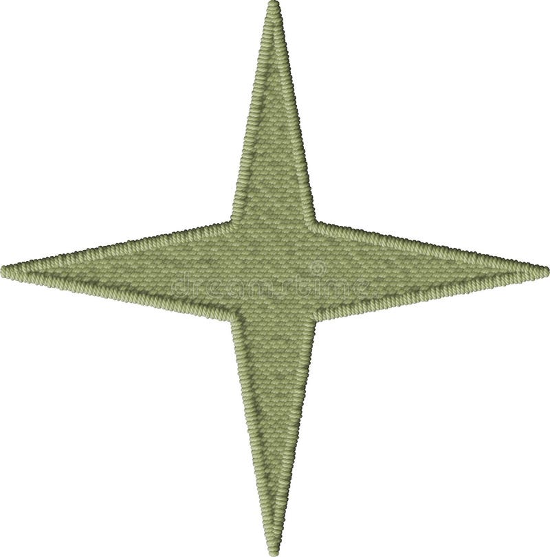 Embroidered Four-Point Star Patch Design Stock Photo - Illustration of ...