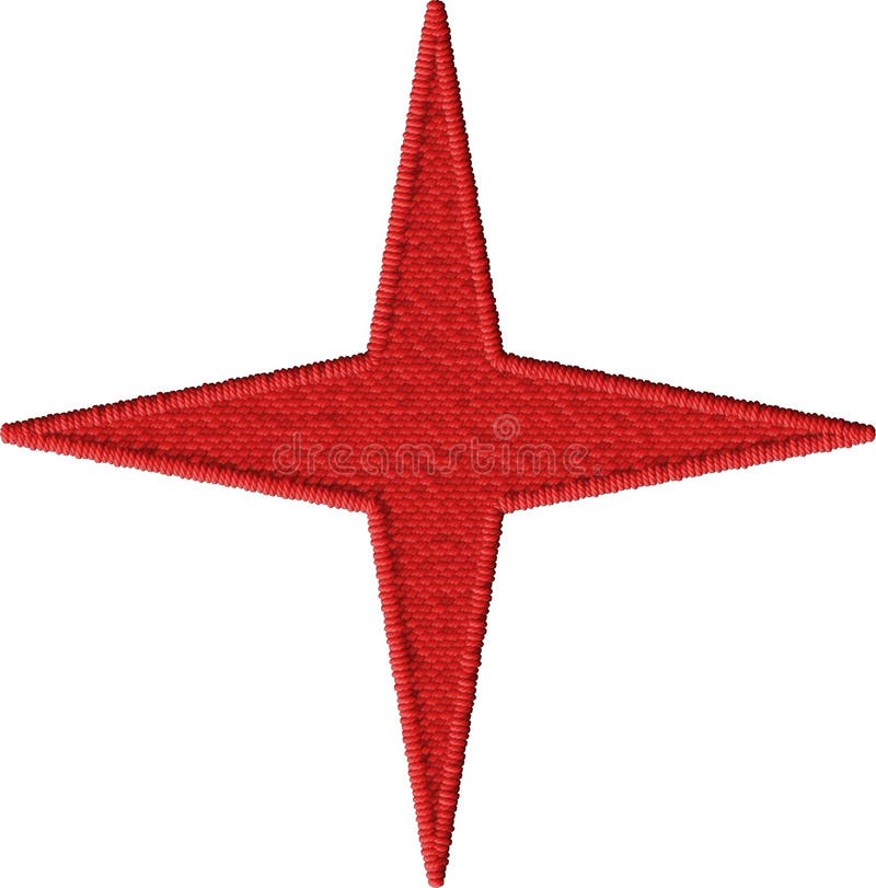 Embroidered Four-Point Star Patch Design Stock Illustration ...