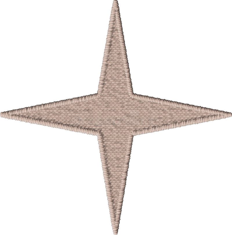 Embroidered Four-Point Star Patch Design Stock Illustration ...