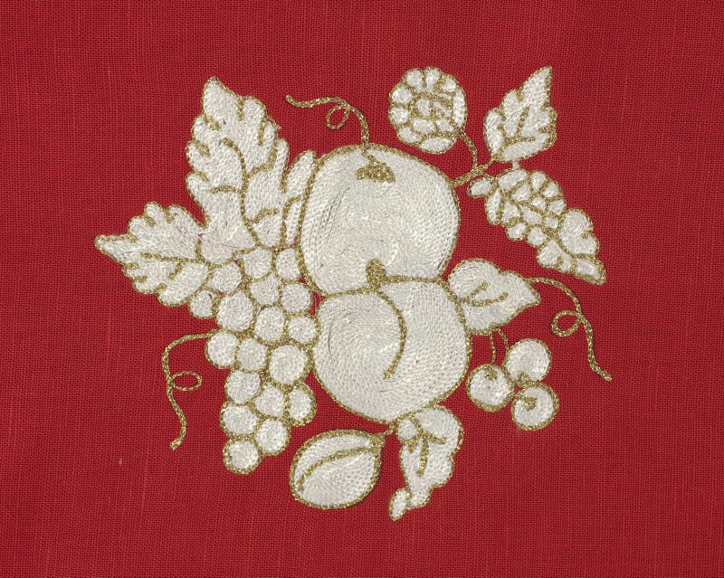 Embroidered fruits stock photo. Image of handmade, handcraft - 39272576
