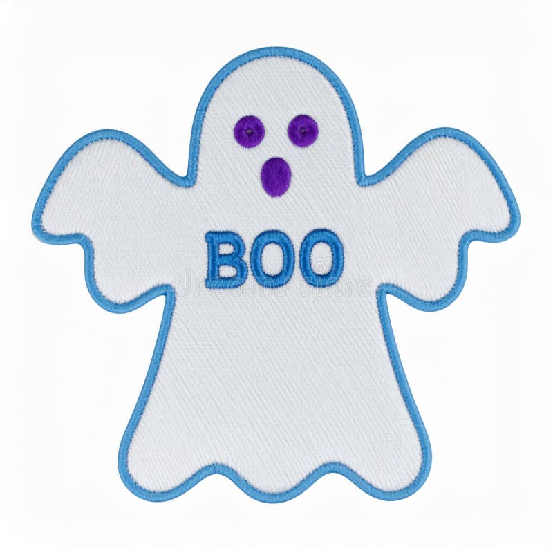 Embroidered Ghost Patch with Boo Text Stock Illustration - Illustration ...