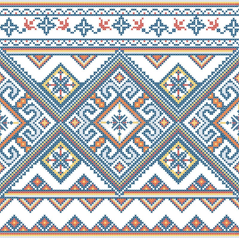 Embroidered Handmade Stitch Ukraine Ethnic Pattern Stock Vector ...