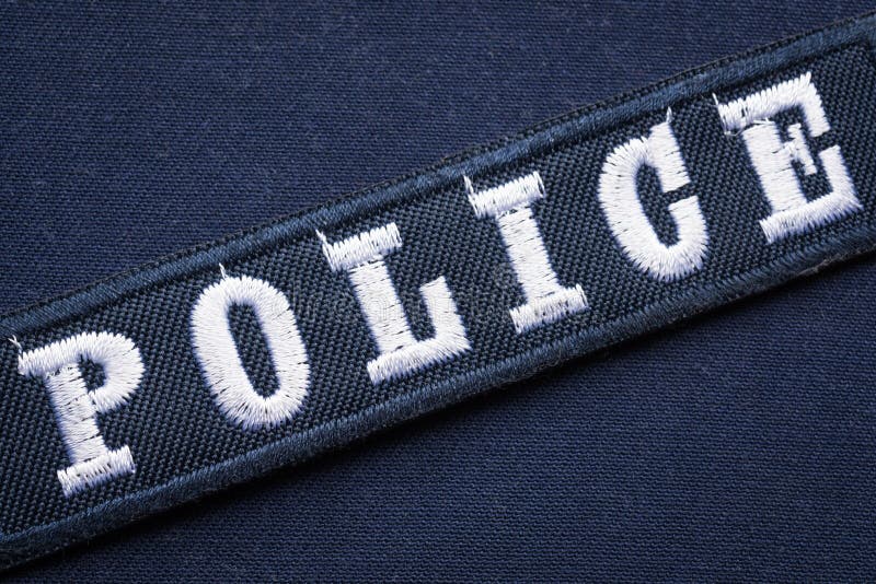 Embroidered Hook and Loop Police Badge, Close Up Stock Image - Image of ...