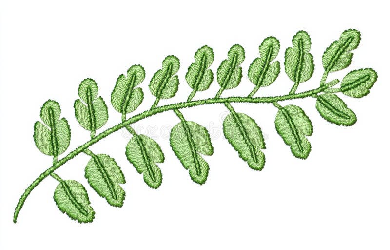 An Embroidered Leaf Design that Conveys the Freshness of Plant Herbs ...