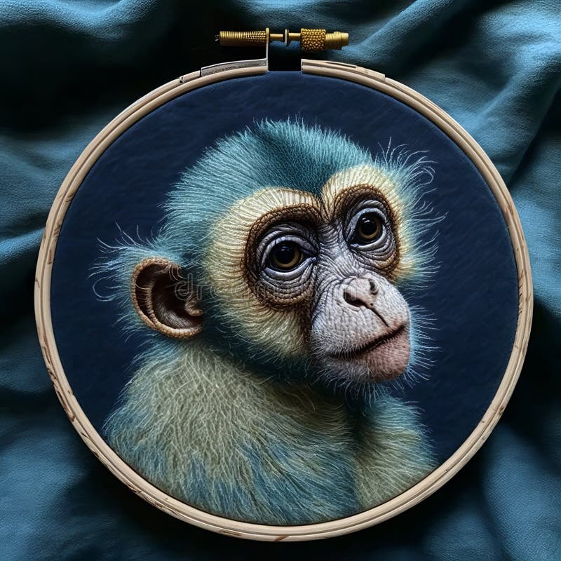 Embroidered Monkey Stock Illustrations – 18 Embroidered Monkey Stock Illustrations, Vectors ...