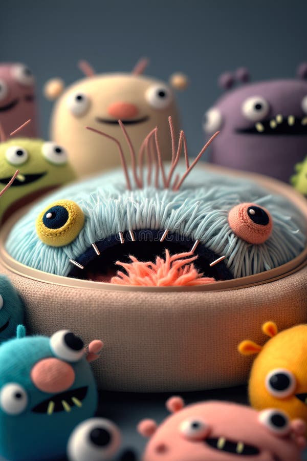 Embroidered Monsters, Generative Ai Stock Illustration - Illustration ...