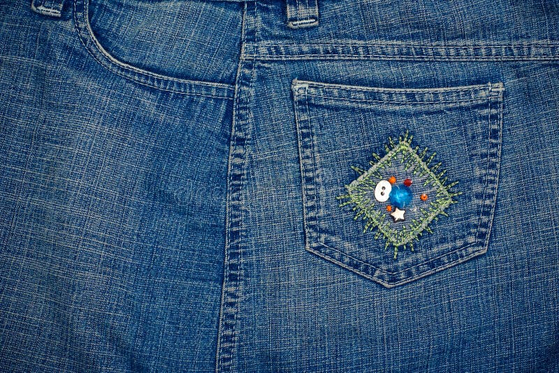Embroidered pocket stock photo. Image of decorated, coloured - 12812262