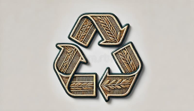Embroidered Recycling Symbol Patch on Fabric- AI Generated Stock Image ...