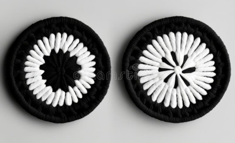 Embroidered Round Patches Mockup in Black and White Stock Photo - Image ...