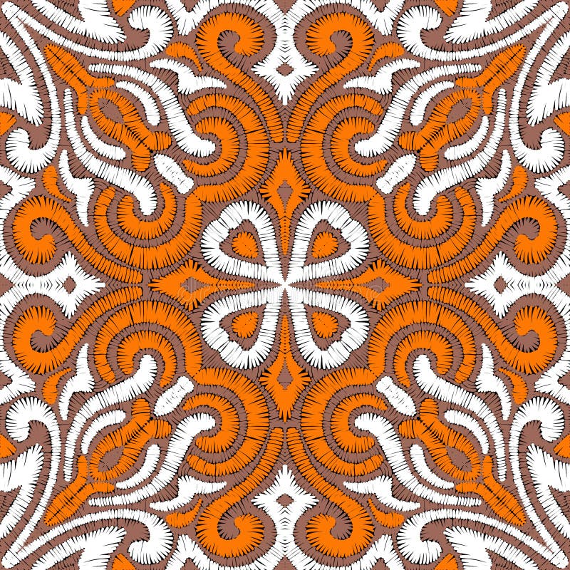 Embroidered Seamless Pattern. Prints for Textiles. Handmade Stock ...