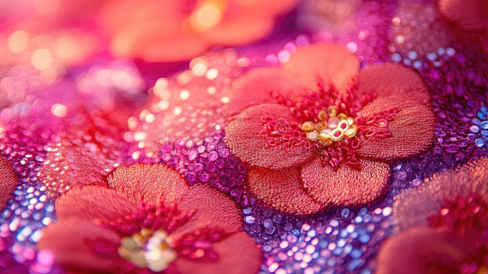 Embroidered Sequin Fabric Texture: Luxurious, Shiny Material with ...