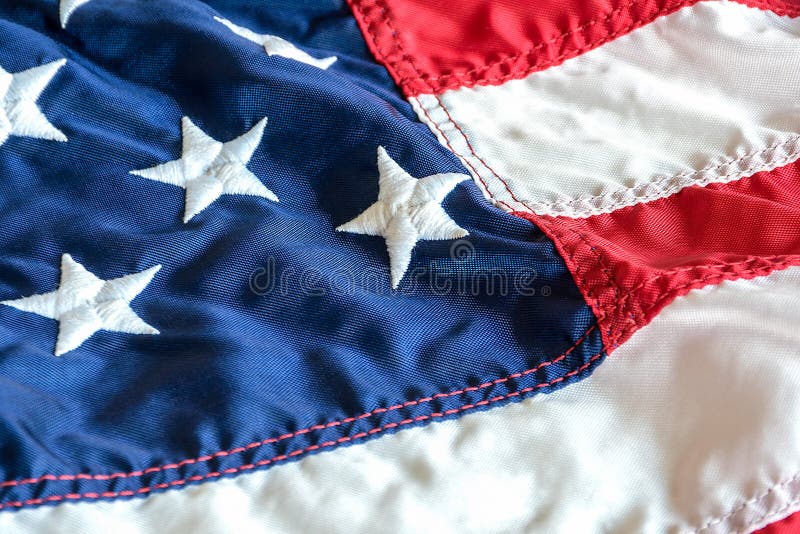 Embroidered Stars on American Flag Stock Image - Image of blue, holiday ...