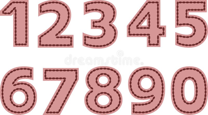 Font stock vector. Illustration of numbers, font, thread - 143496858