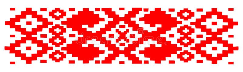 Red Stylized Folk Slavic Patterns. Belarusian Flag Pattern. Seamless ...