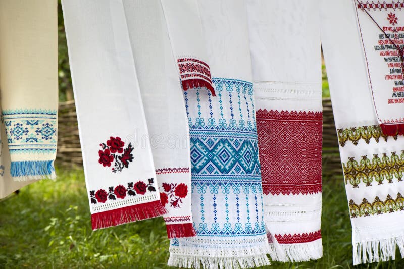 Embroidered Ukrainian Traditional Towels Stock Photo - Image of ...
