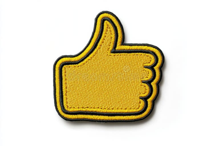Embroidered Yellow Thumbs-up Patch on a White Background. Generative AI ...