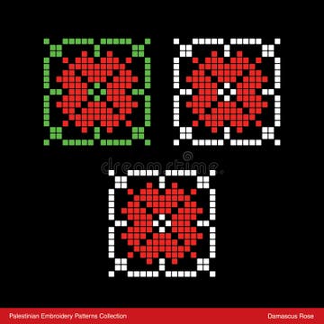 Traditional Palestinian Embroidery Pattern. Damascus Rose Motif Stock ...