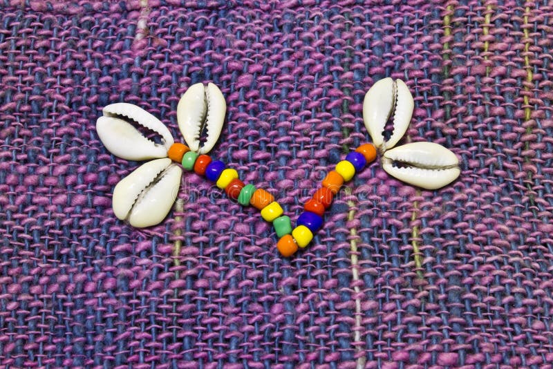 Embroidery with Beads,and Shells Stock Image - Image of crafts, textile ...