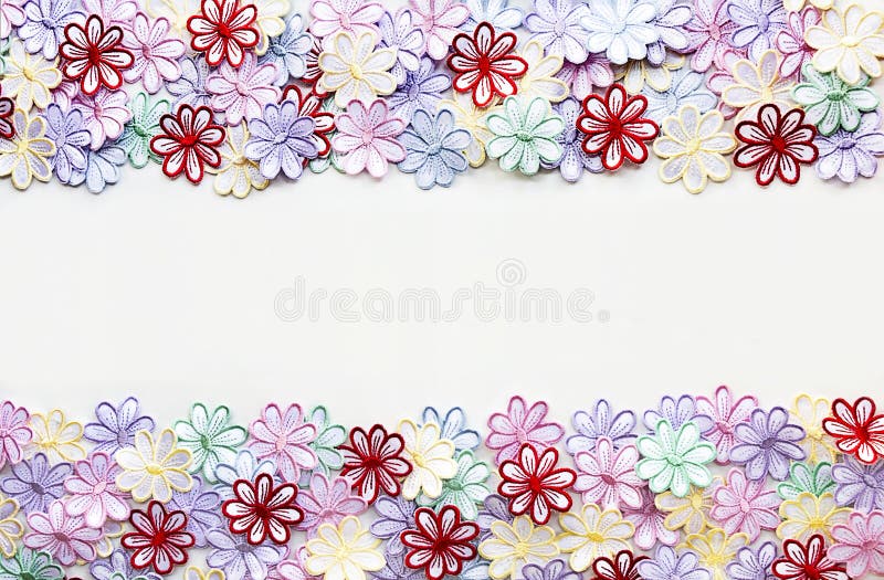 Embroidery Colorful Flowers Pattern Texture and Background for Stock ...