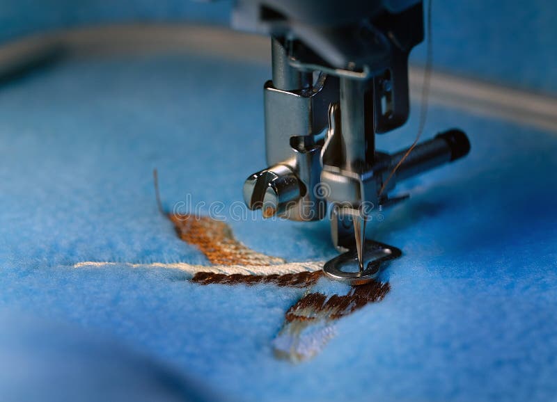 Embroidery Computerised Sewing Machine in Action. Stock Photo - Image ...