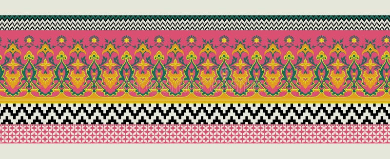 Embroidery Cross Stitch. Ethnic Patterns. Pixel Horizontal Seamless ...