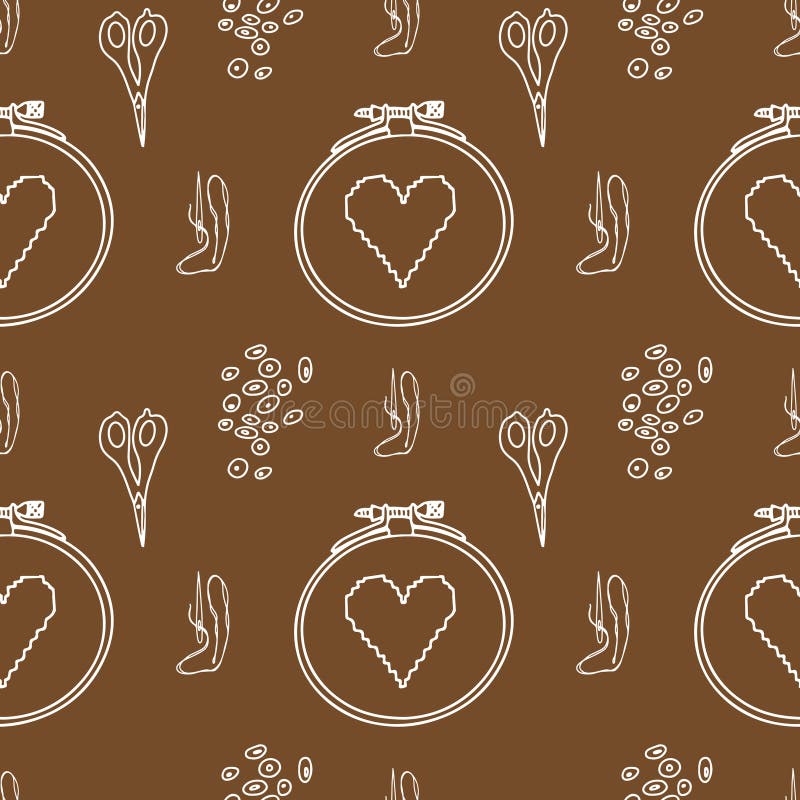 Embroidery Doodle Needlework Pattern Vector Art Stock Illustration ...