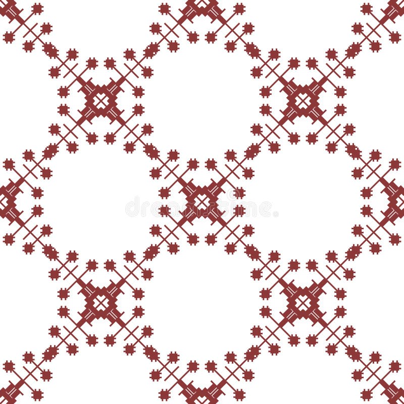 Embroidery Elements Forming Round Windows Seamless Pattern Stock Vector ...