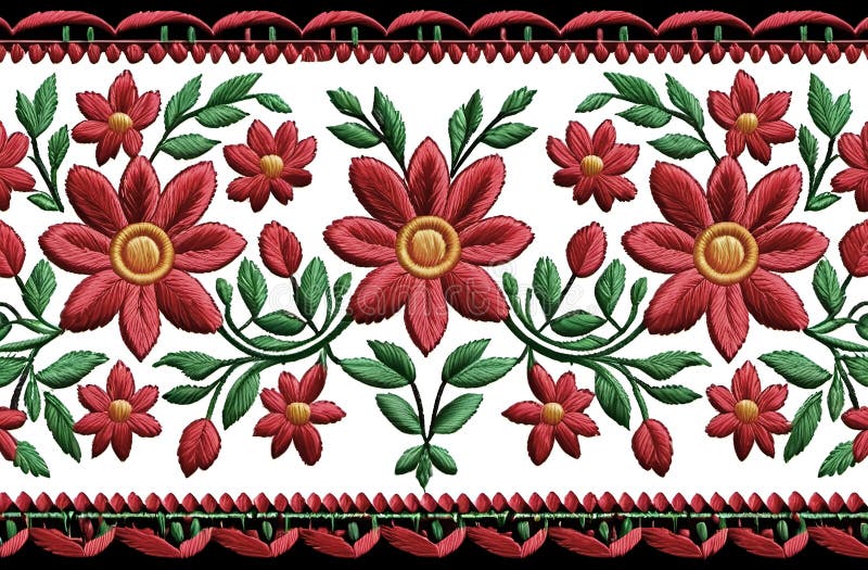 Embroidery Floral Seamless Pattern. Flower Texture for Fabric or ...