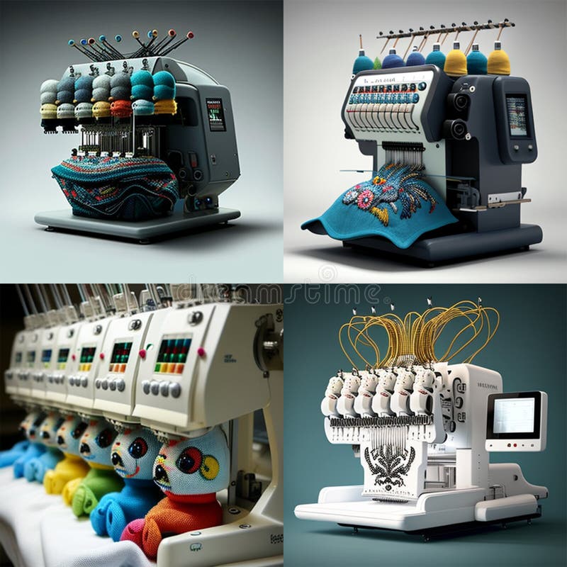 Embroidery Future Machine Concept Design Create Using Generate Ai Stock ...