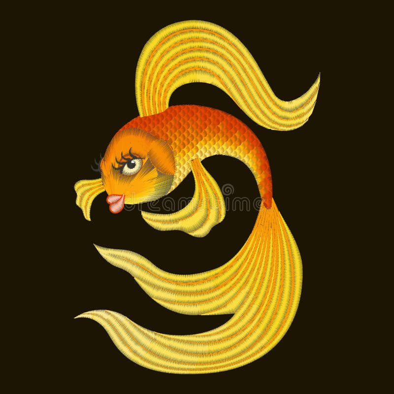 Gold Fish from a Fairy Tale. Vector Illustration Stock Vector ...