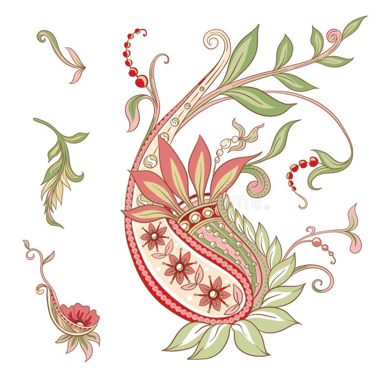 Pattern with Traditional Paisley. Floral Vector Stock Vector ...