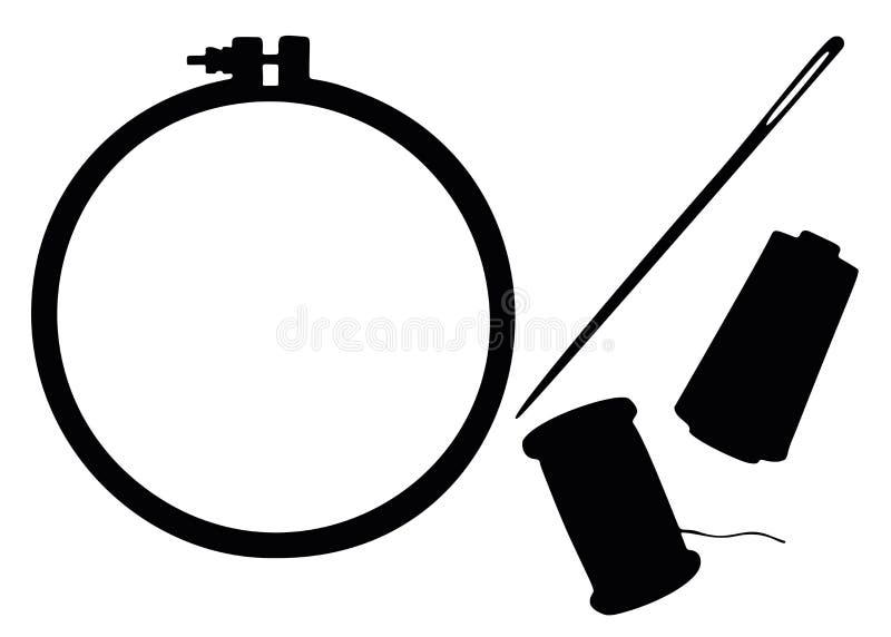 Embroidery Kit, Needle, Embroidery Frame, Thread Stock Vector ...
