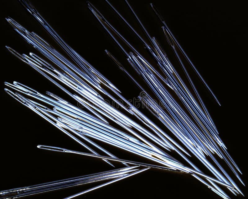 Embroidery Needles Scattered on a White Surface. Stock Image - Image of ...